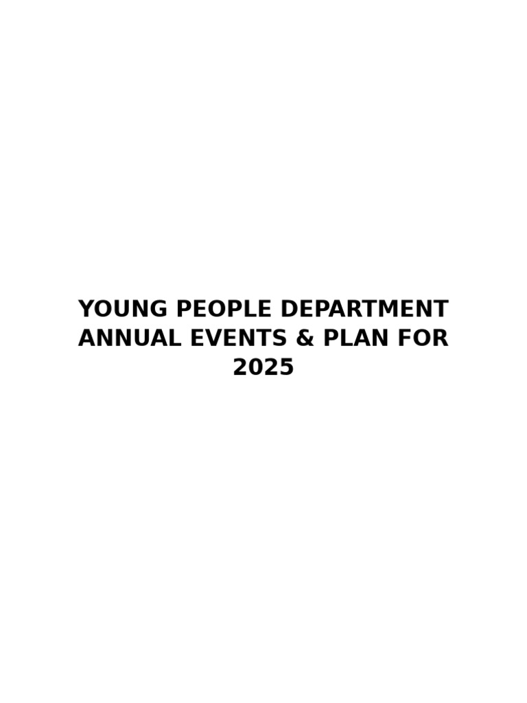Young People Department Annual Events 2025 | PDF | Theology | Religious Belief And Doctrine
