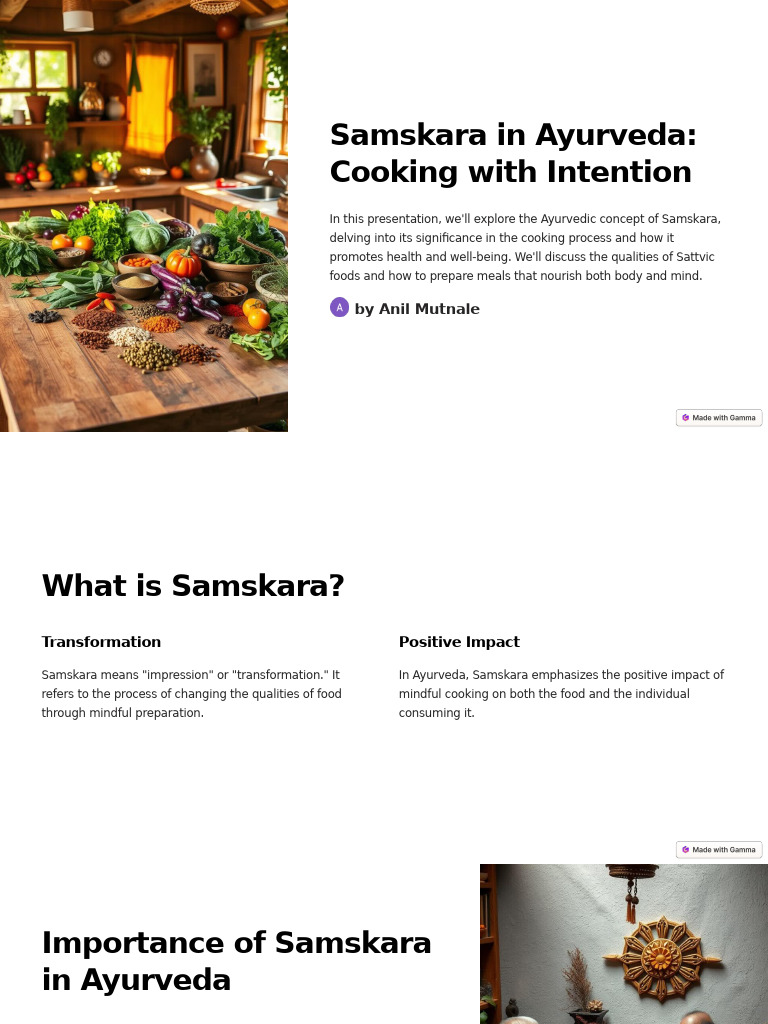 Samskara in Ayurveda Cooking With Intention | PDF | Ayurveda | Foods