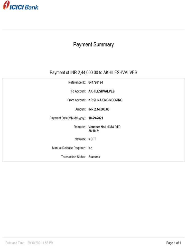 Akhilesh Engineering Payment Receipt | PDF