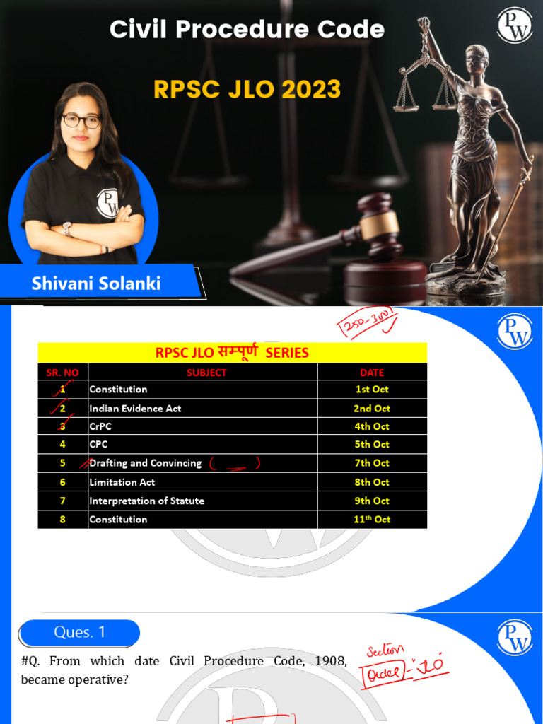 Jlo CPC MCQ - Wa (Ac) | PDF | Separation Of Powers | Political Law