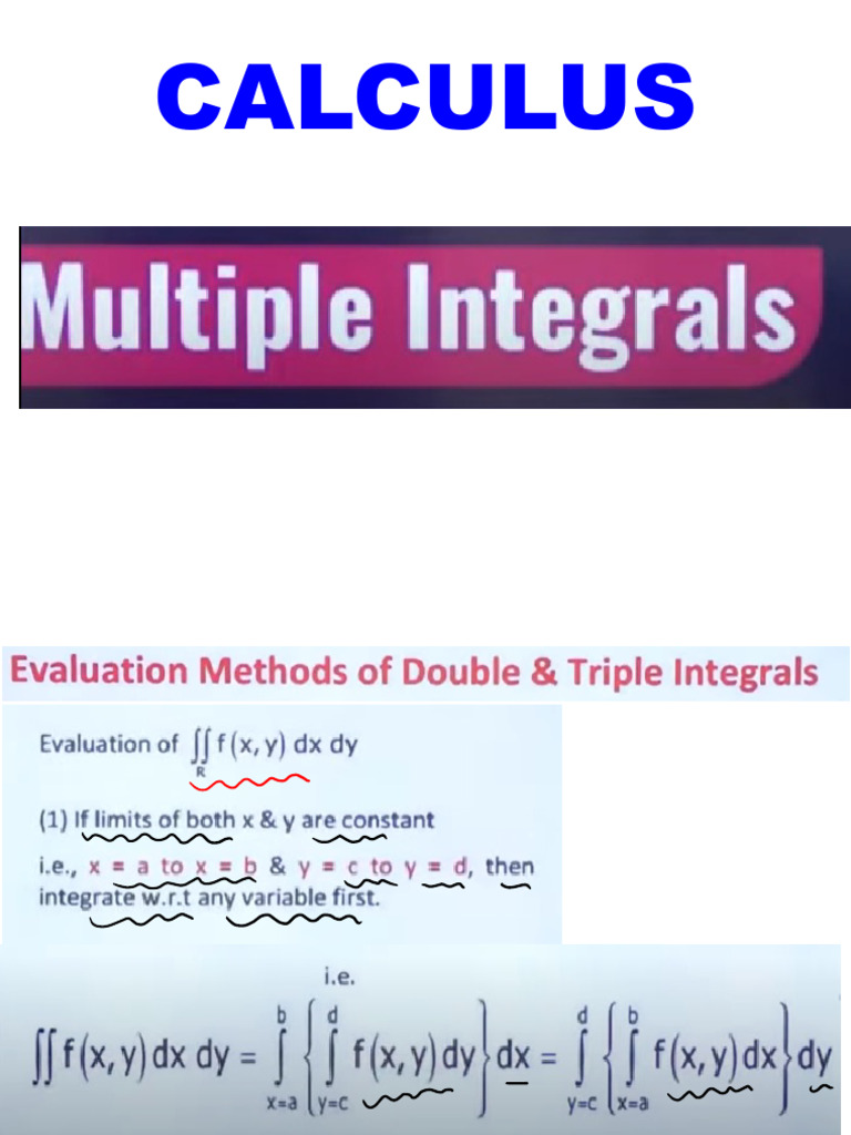 Calculus Multiple Integrals | PDF Calculus Multiple Integrals | PDF