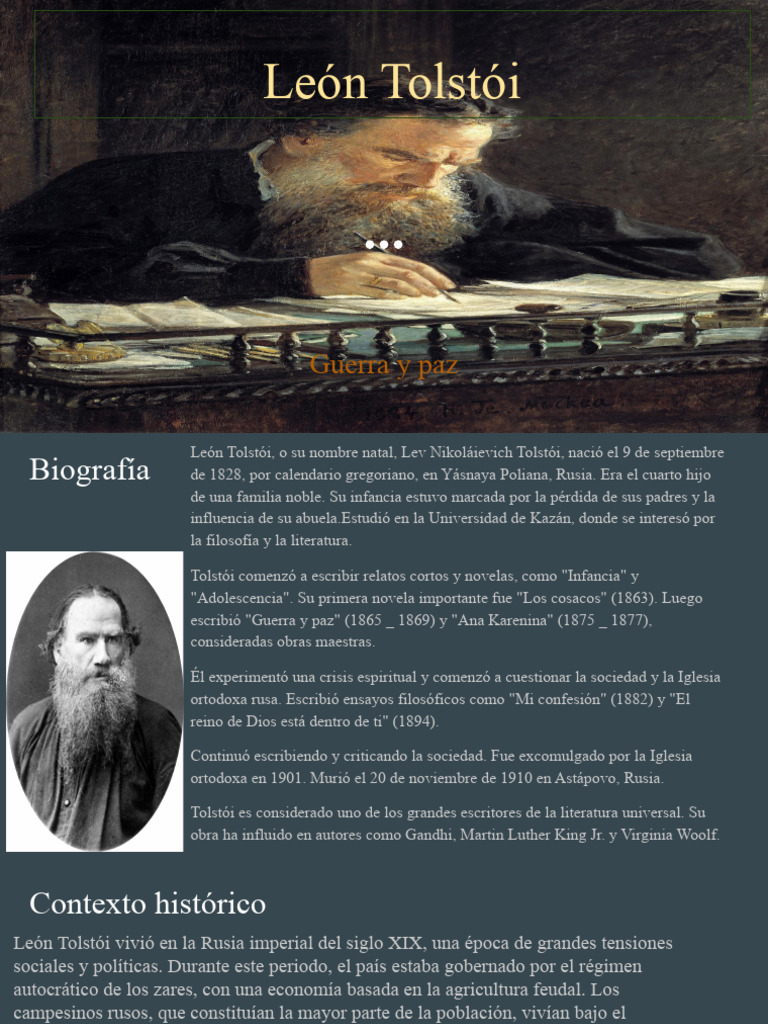 León Tolstói | PDF | Leo Tolstoy | Guerra y paz
