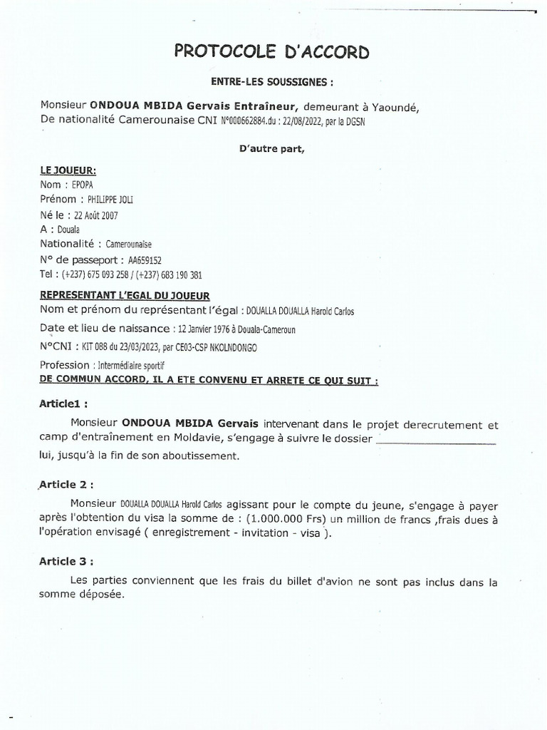 protocole ONDOUA | PDF