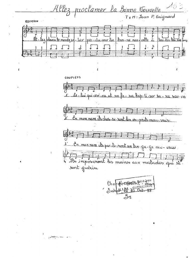 Allez Proclamer La Bonne Nouvelle (JPG) | PDF
