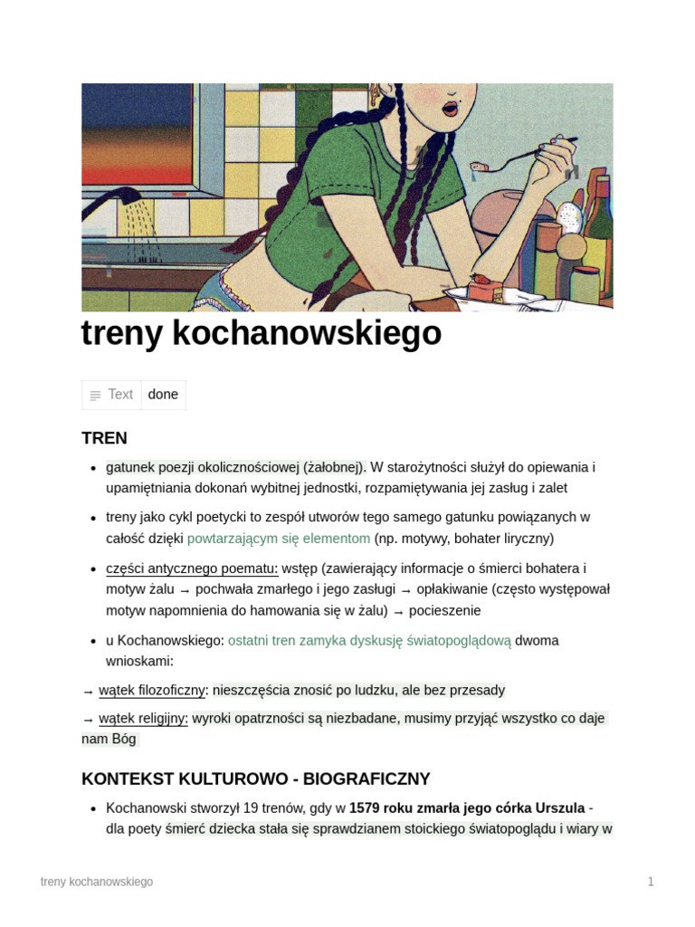Treny Kochanowskiego | PDF