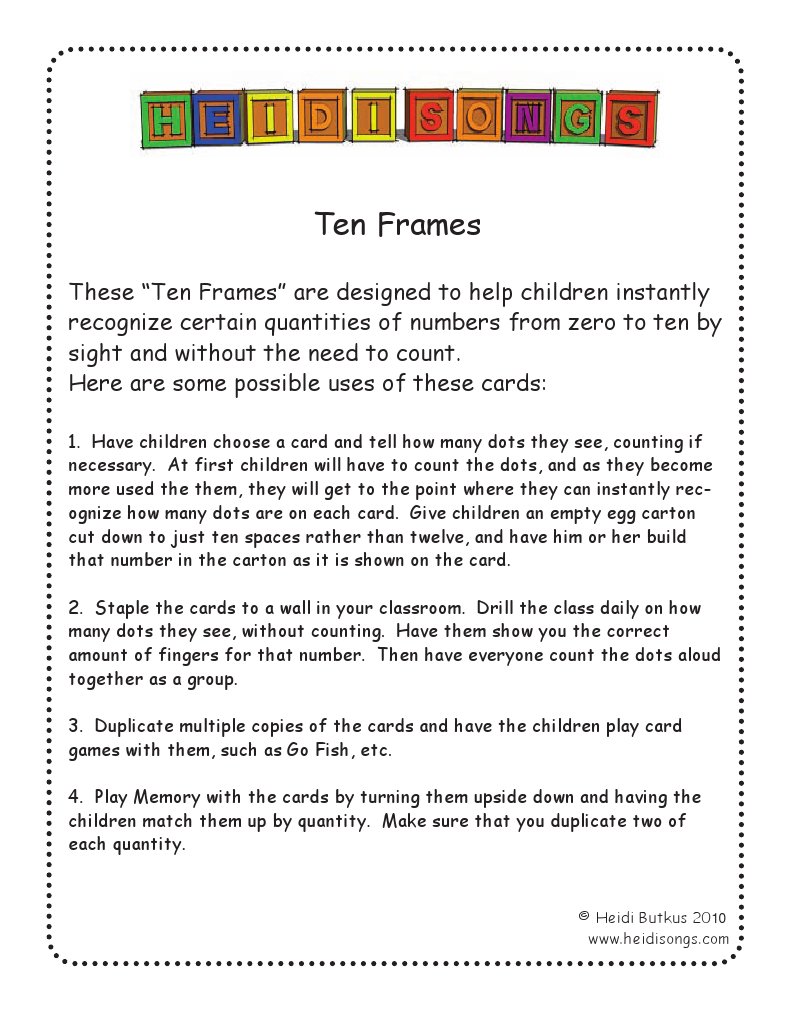 10 Ten Frame | PDF | Games & Activities | Wellness