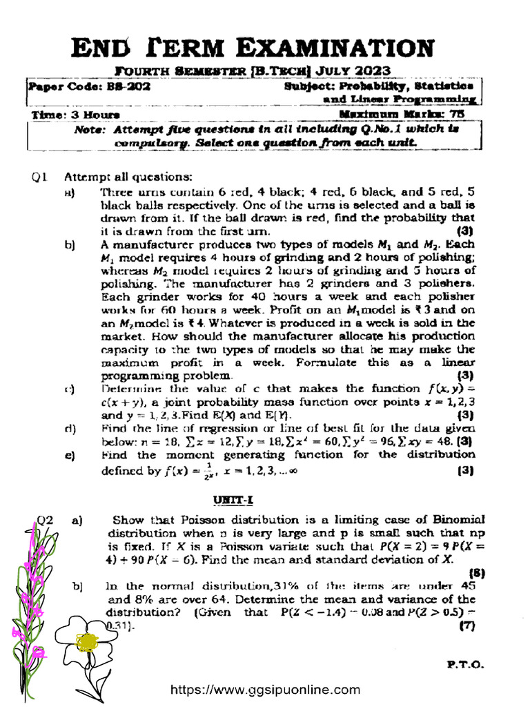IPU SEM 4 - PSLP End Term | PDF