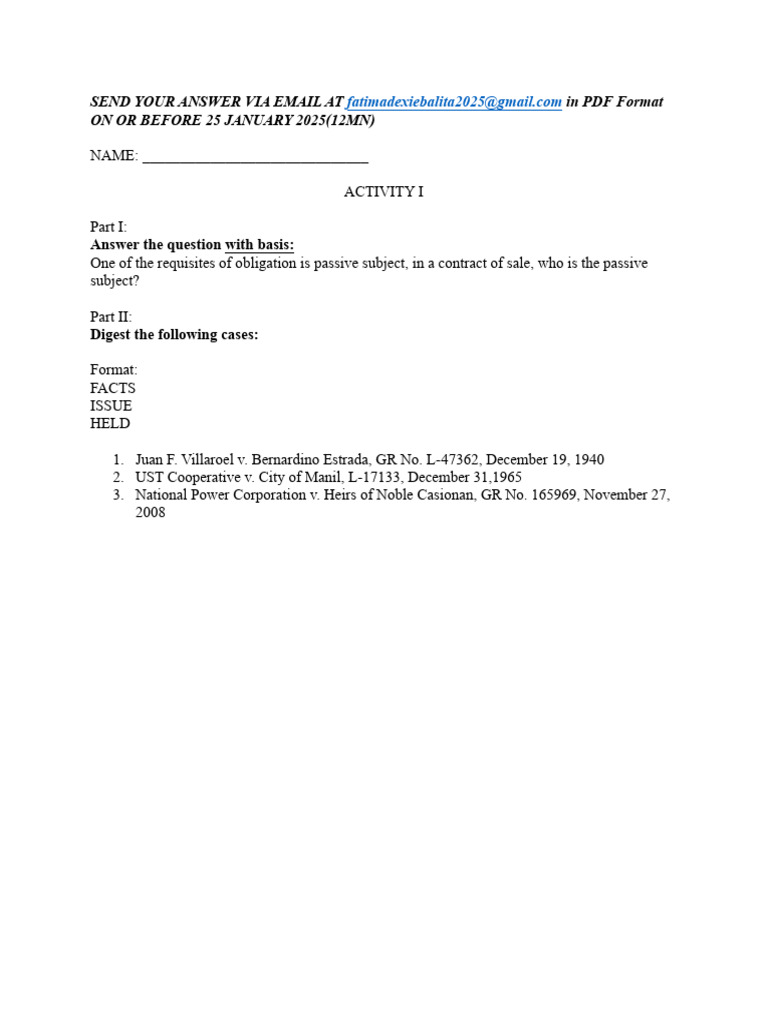 Assignment Activity No. 1 23 Jan 2025 | PDF