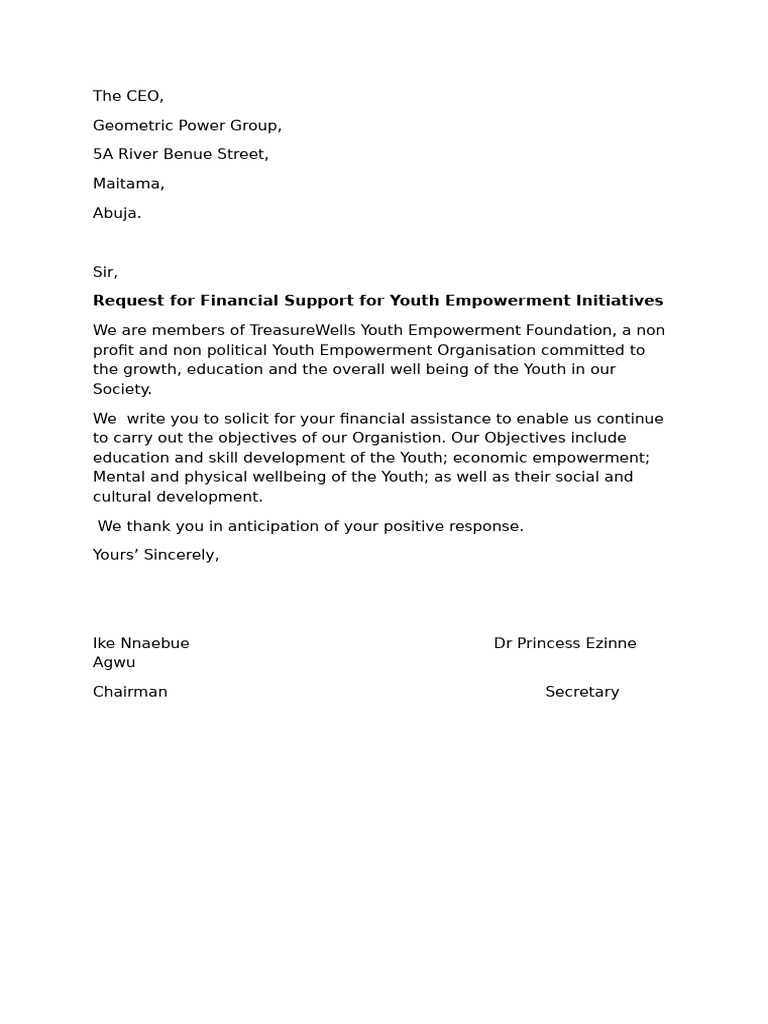 NGO Financial Assistance Request | PDF