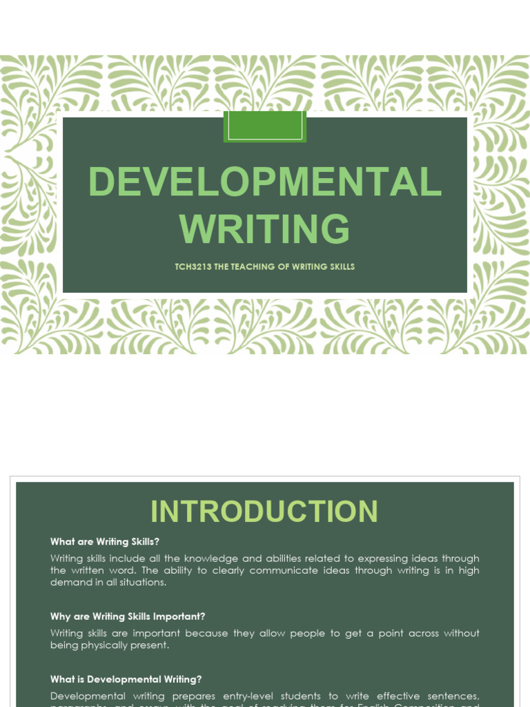 Topic 6 Developmental Writing | PDF | Spelling | Essays