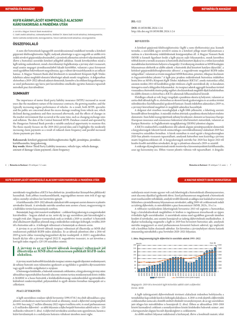 Biztositas Es Kockazat 11 Evf 1 2 Szam 1 Cikk | PDF