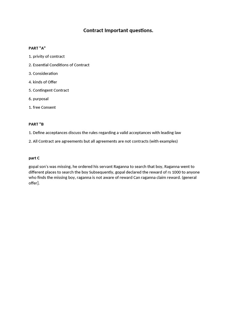 Contract Law Essentials | PDF