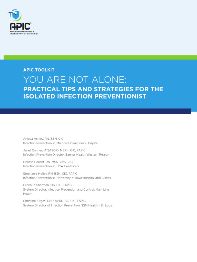 You are not alone -APIC Tool Kit for all IPs | PDF | Medicine | Health Care