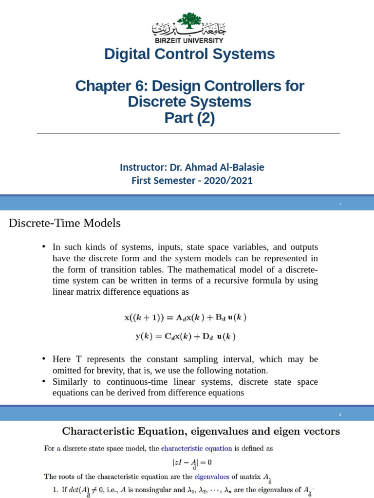 DCS 9 v2 | PDF | Control Theory | Eigenvalues And Eigenvectors