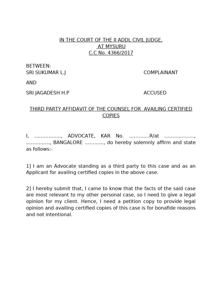 3rd Party Affidavit | PDF