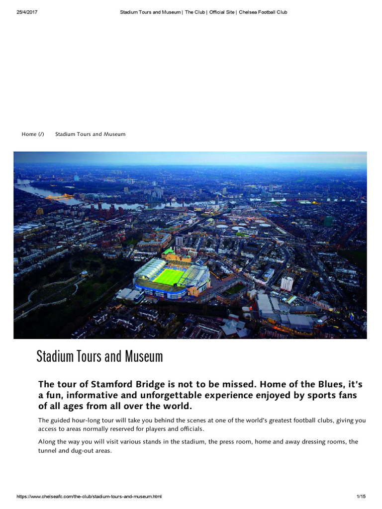 Stadium Tours and Museum - The Club - Official Site - Chelsea Football ...