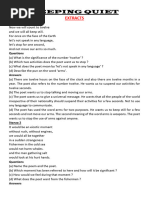 Keeping Quiet Class 12 Q&A Guide | PDF