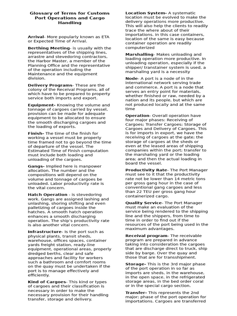 Customs Boarders 2 - Reviewer | PDF | Cargo | Port