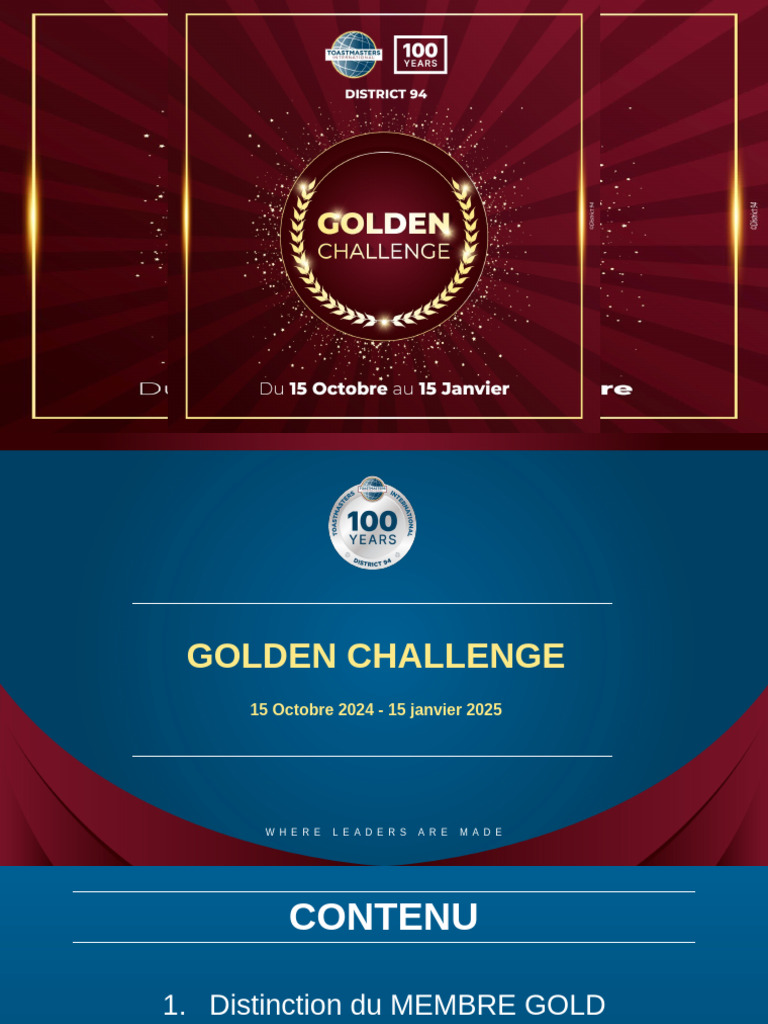 GOLDEN CHALLENGE FRANCOPHONES Janv 25 - Copie | PDF