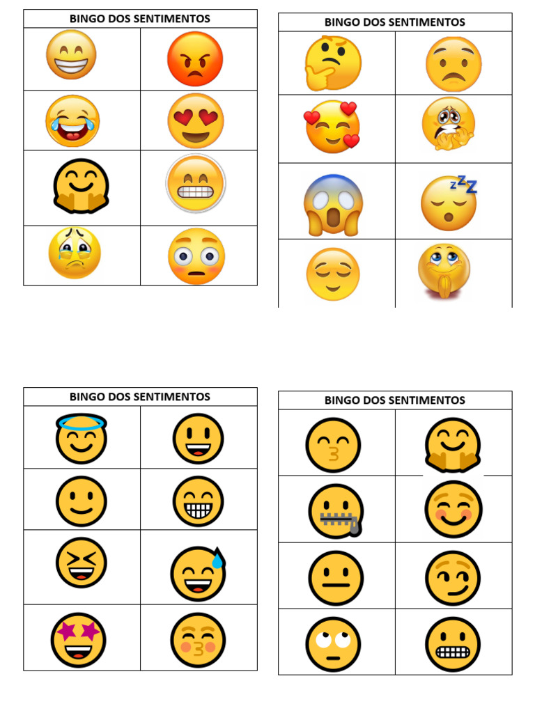Bingo dos Sentimentos: Jogo Interativo | PDF