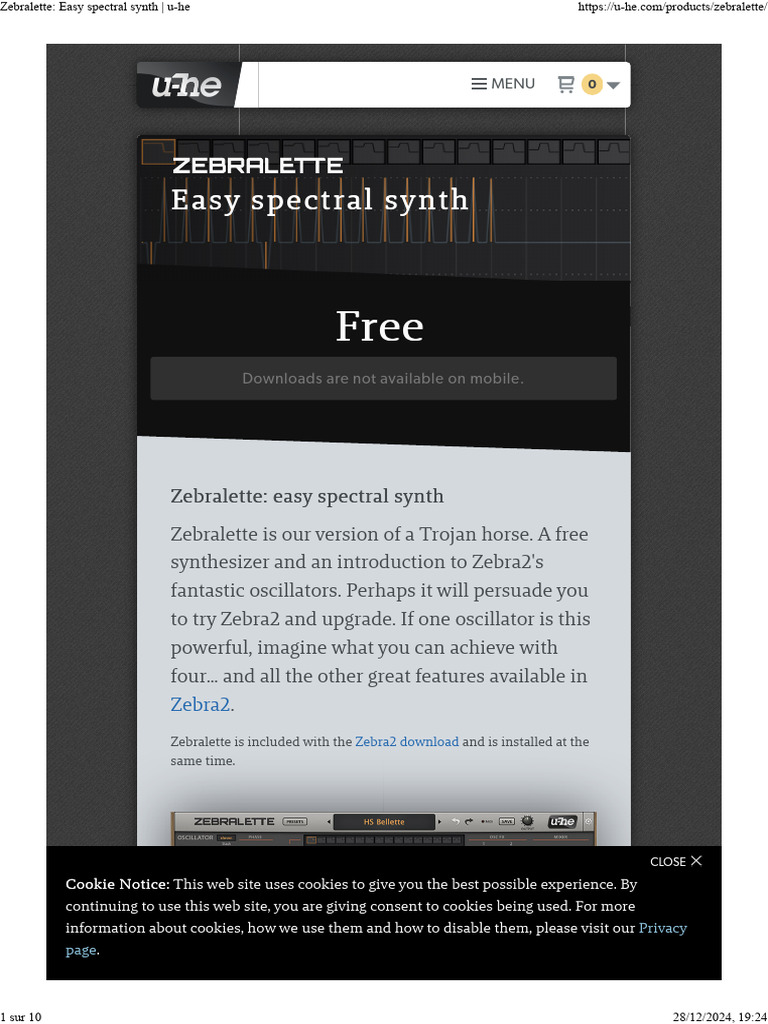 Zebralette - Easy Spectral Synth - U-He | PDF | Synthesizer | Mac Os