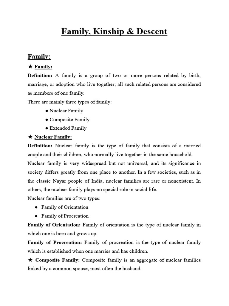 151 Note-Kinship | PDF | Kinship | Family