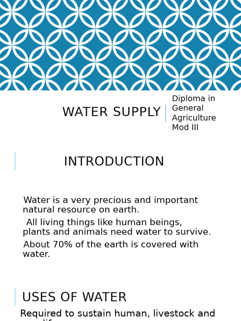 Water Supply Introduction | PDF | Groundwater | Drainage Basin