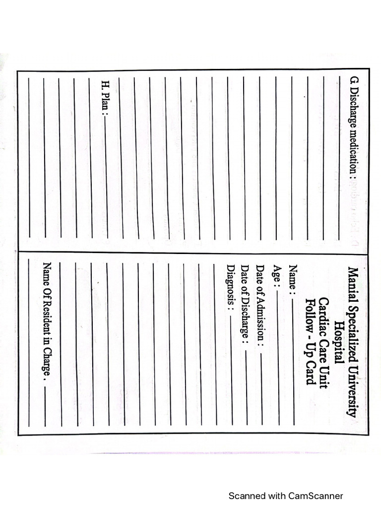 Discharge Card | PDF