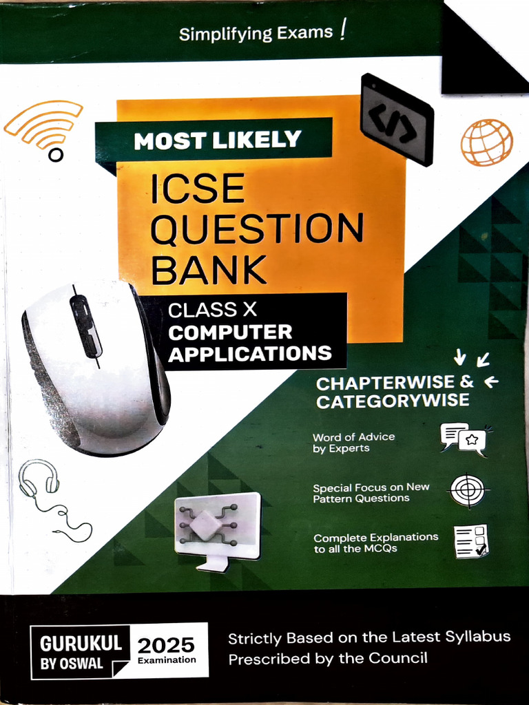 Computer Application Most Likely Icse Question Back Class 10th Computer