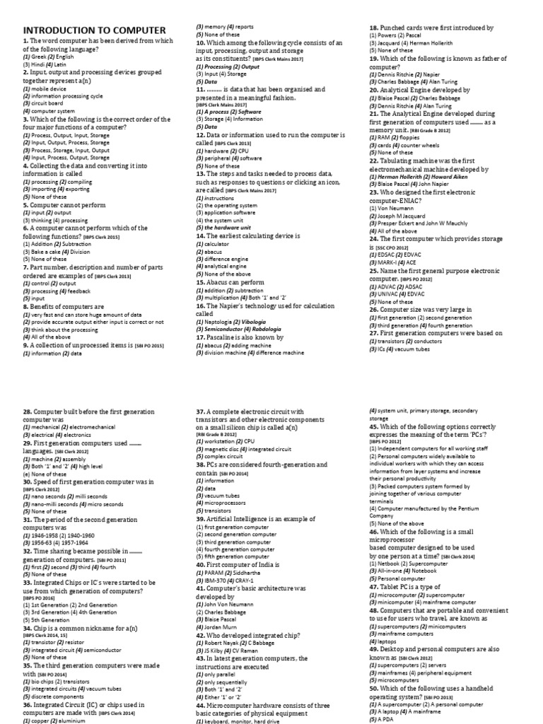 cOMPUTER AWARENESS | PDF | Central Processing Unit | Computer Data Storage