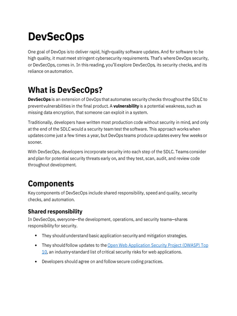 Dev Sec Ops | PDF