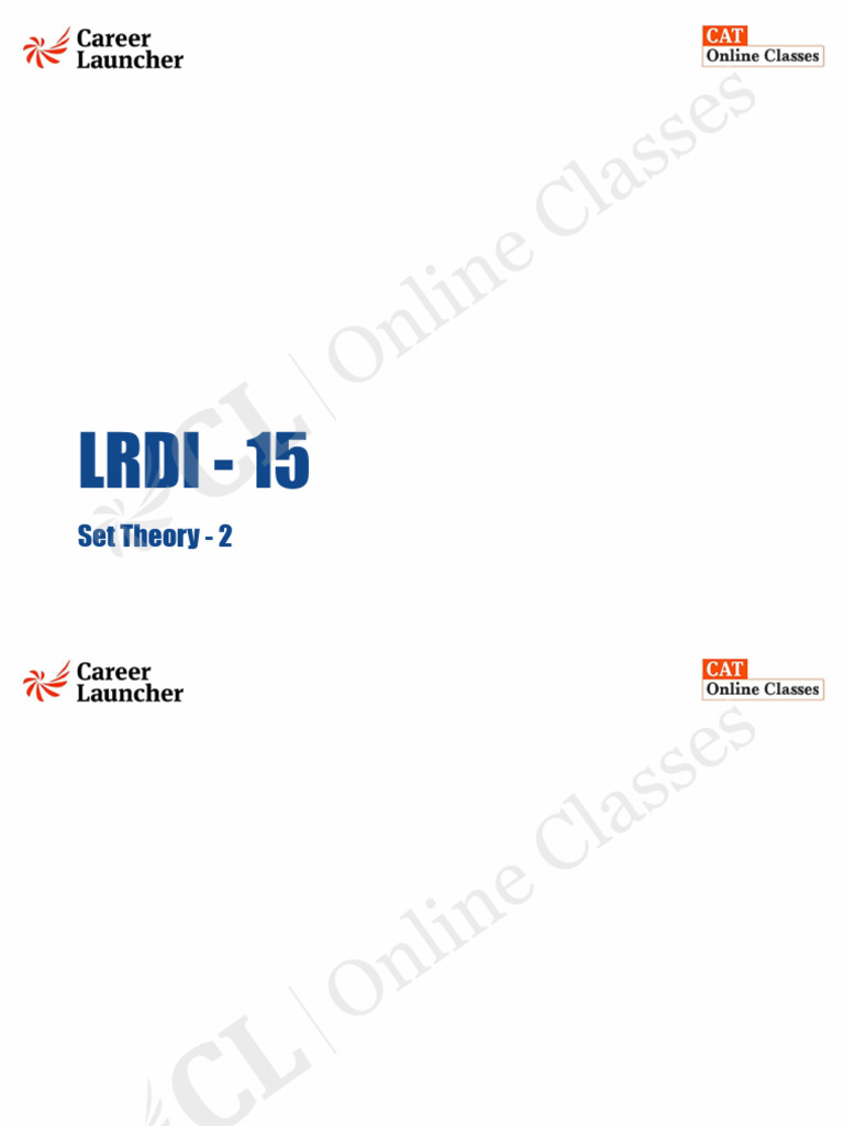 CAT - LRDI 15 - Set Theory-2 | PDF