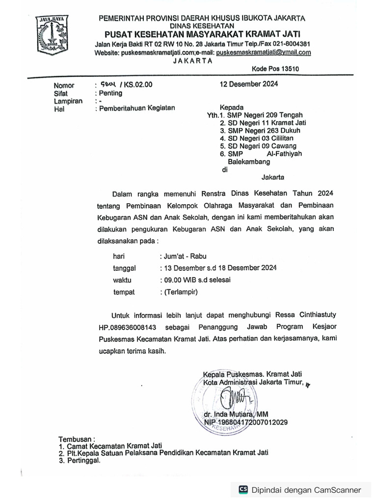 Surat Tes Kebugaran | PDF