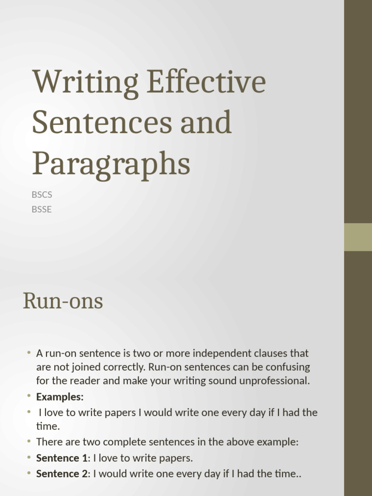 Writing Effective Sentences and Paragraphs | PDF | Pronoun | Syntax