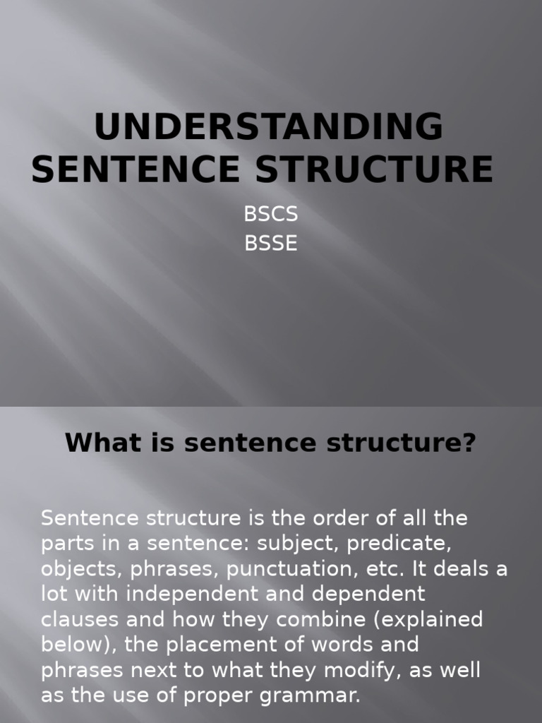 Understanding Sentence Structure (3) (Done) | PDF