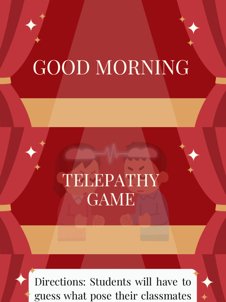 Telepathy Game & Stage Presence Tips | PDF
