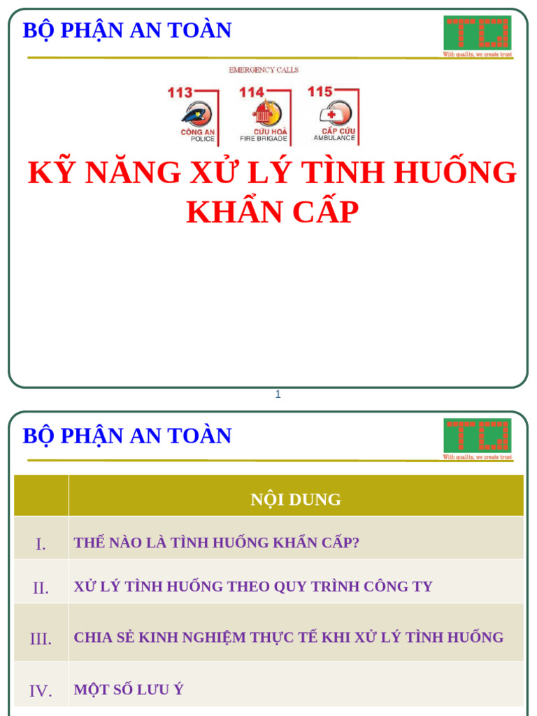 SLIDE .Ung Pho Tinh Huong Khan Cap | PDF