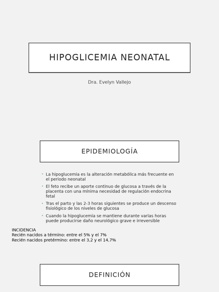 Hipoglucemia Neonatal: Causas y Manejo | PDF | Hipoglucemia ...