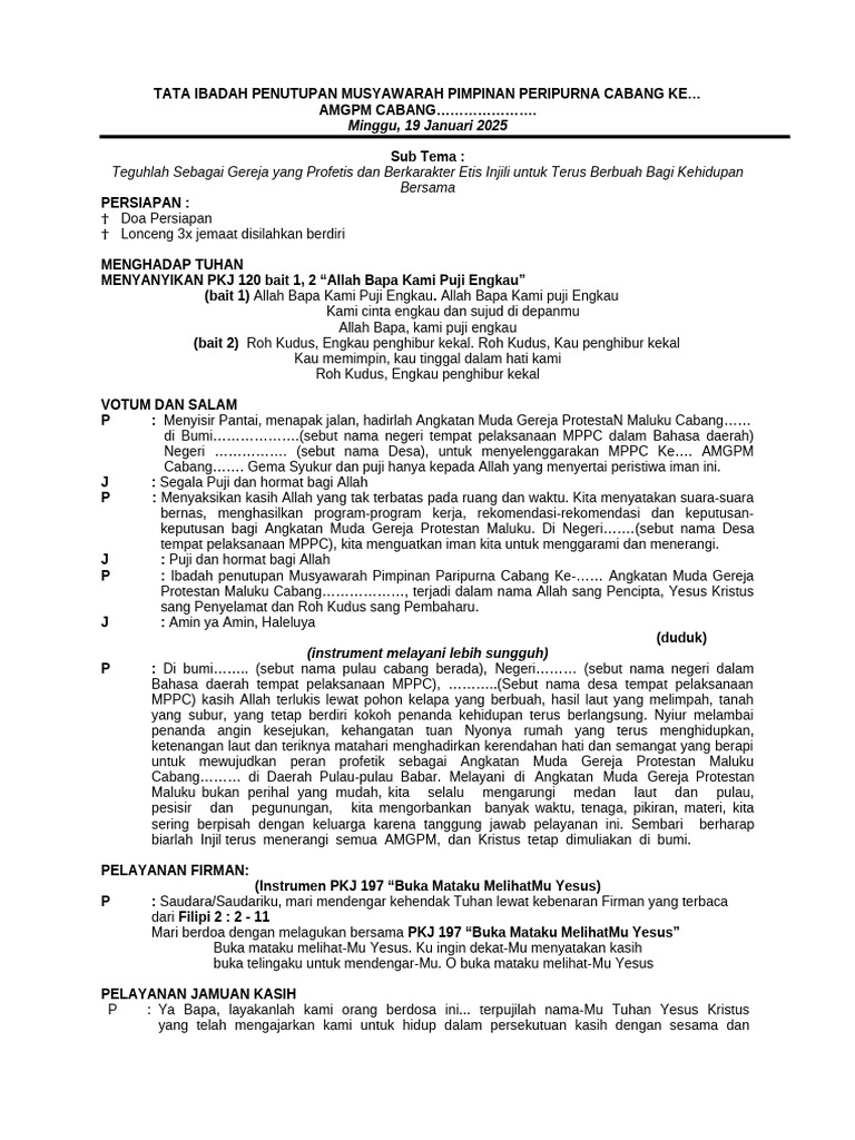 Tata Ibadah Penutupan MPPC 2025 030237 | PDF