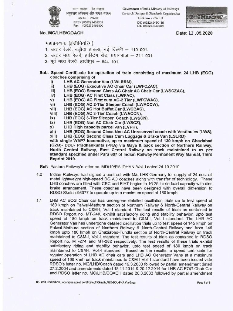 Axle Load RDSO | PDF