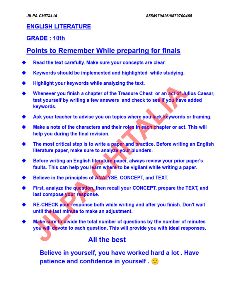 Tips To Prepare For Literature | PDF