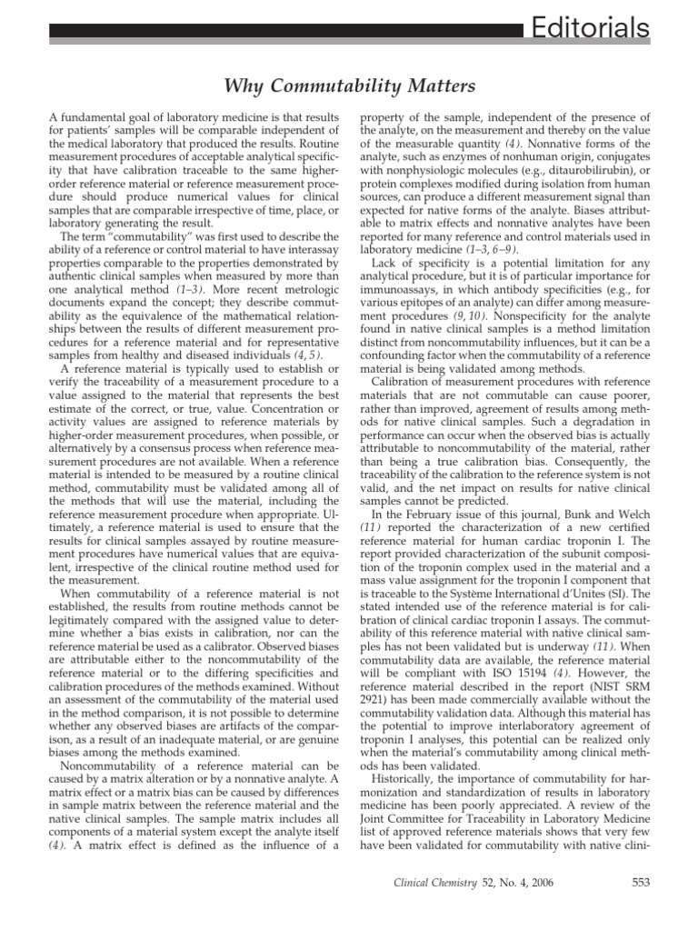 Why Commutability Matters | PDF