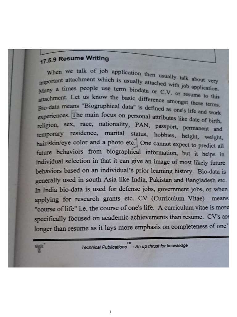 Resume Writing | PDF