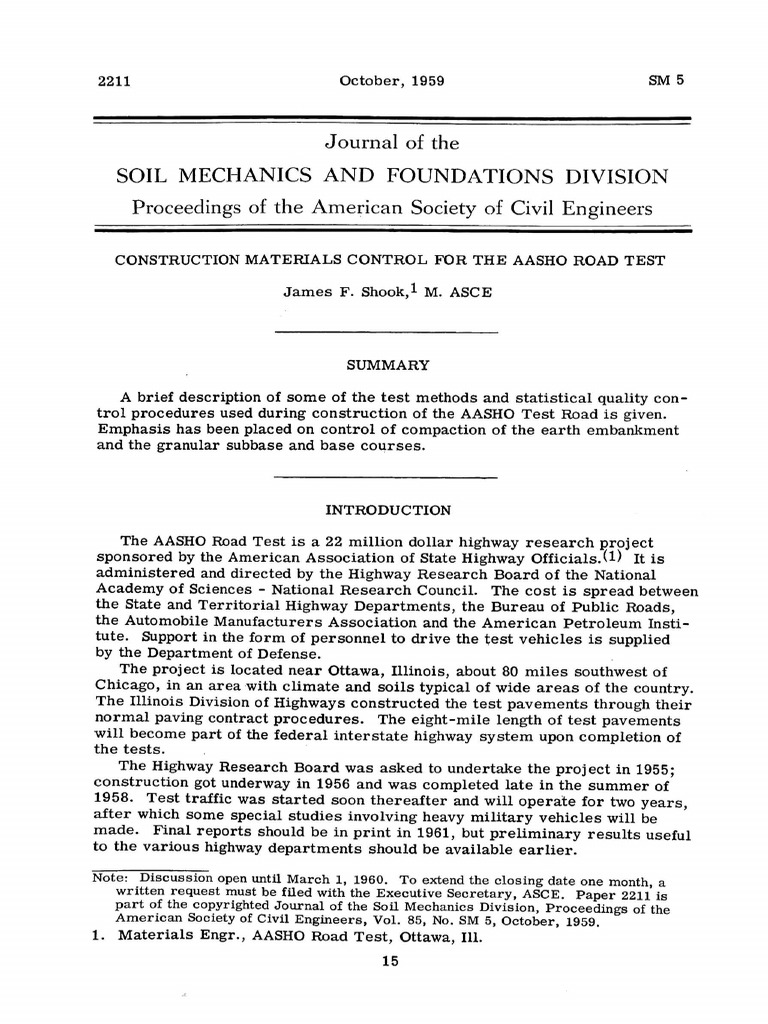 Shook 2021 Construction Materials Control Aasho Road Test | PDF | Road ...