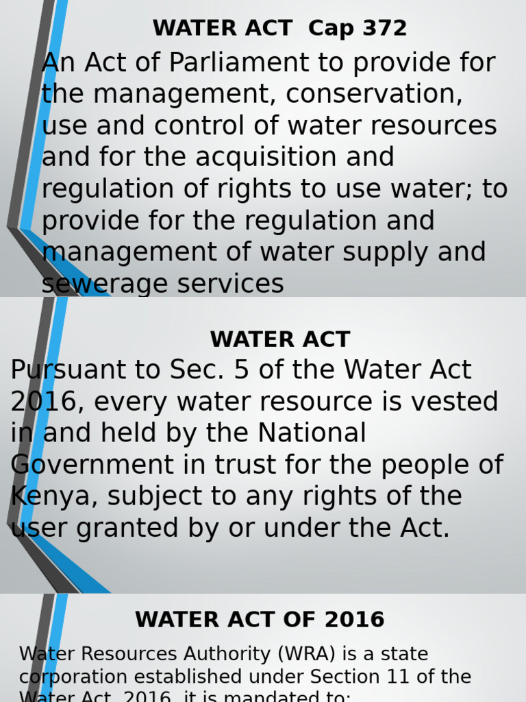 Kenya Water Act Overview and Permits | PDF | Riparian Zone | Water