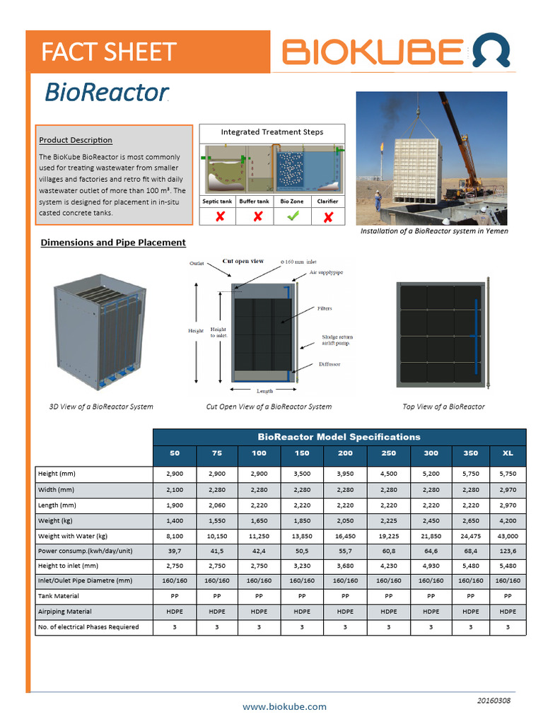 Fact Sheet BioKube BioReactor | PDF