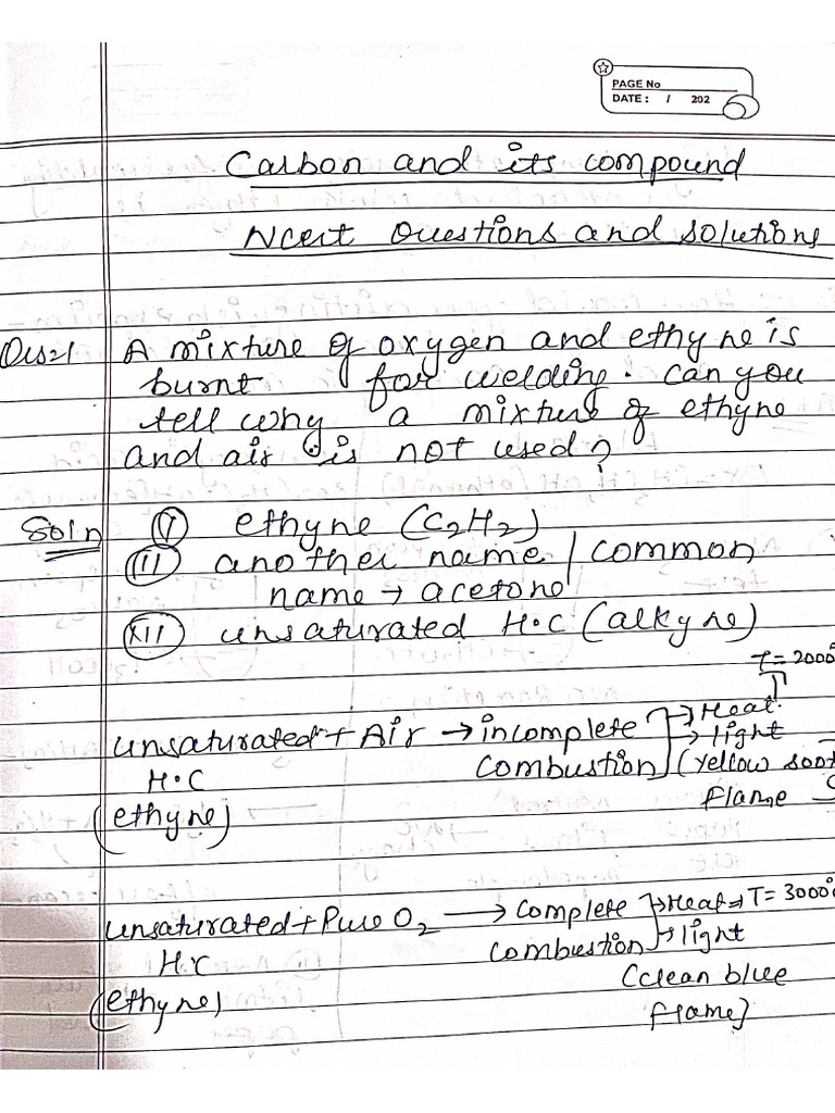 Ncert Solutions of Carbon and Its Compound | PDF