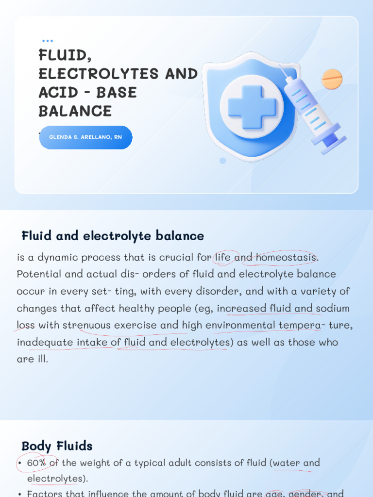 Fluid Electrolytes Balance | PDF | Homeostasis | Electrolyte