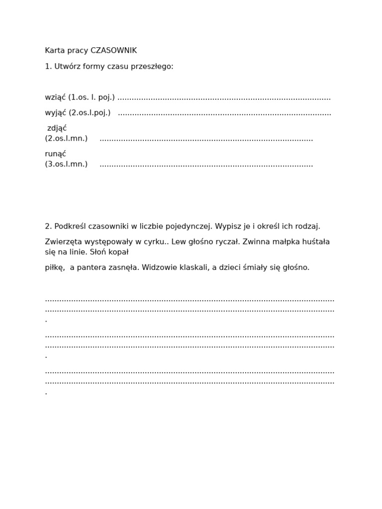 Czasowniki 1 | PDF