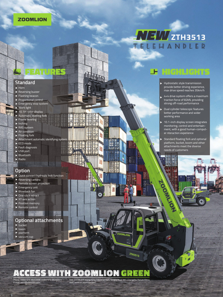 29-ZOOMLION Telehandler ZTH3513 | PDF | Motor Vehicle | Vehicles